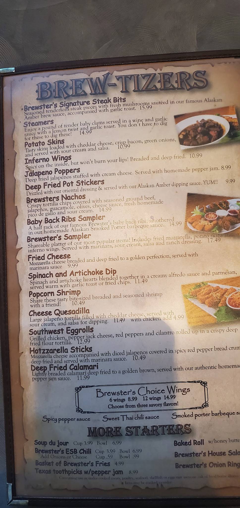 Menu at Brewsters Restaurant, Fairbanks, Airport Way