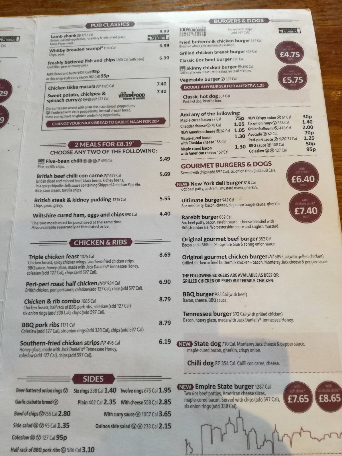 Menu at The Prior John pub & bar, Bridlington