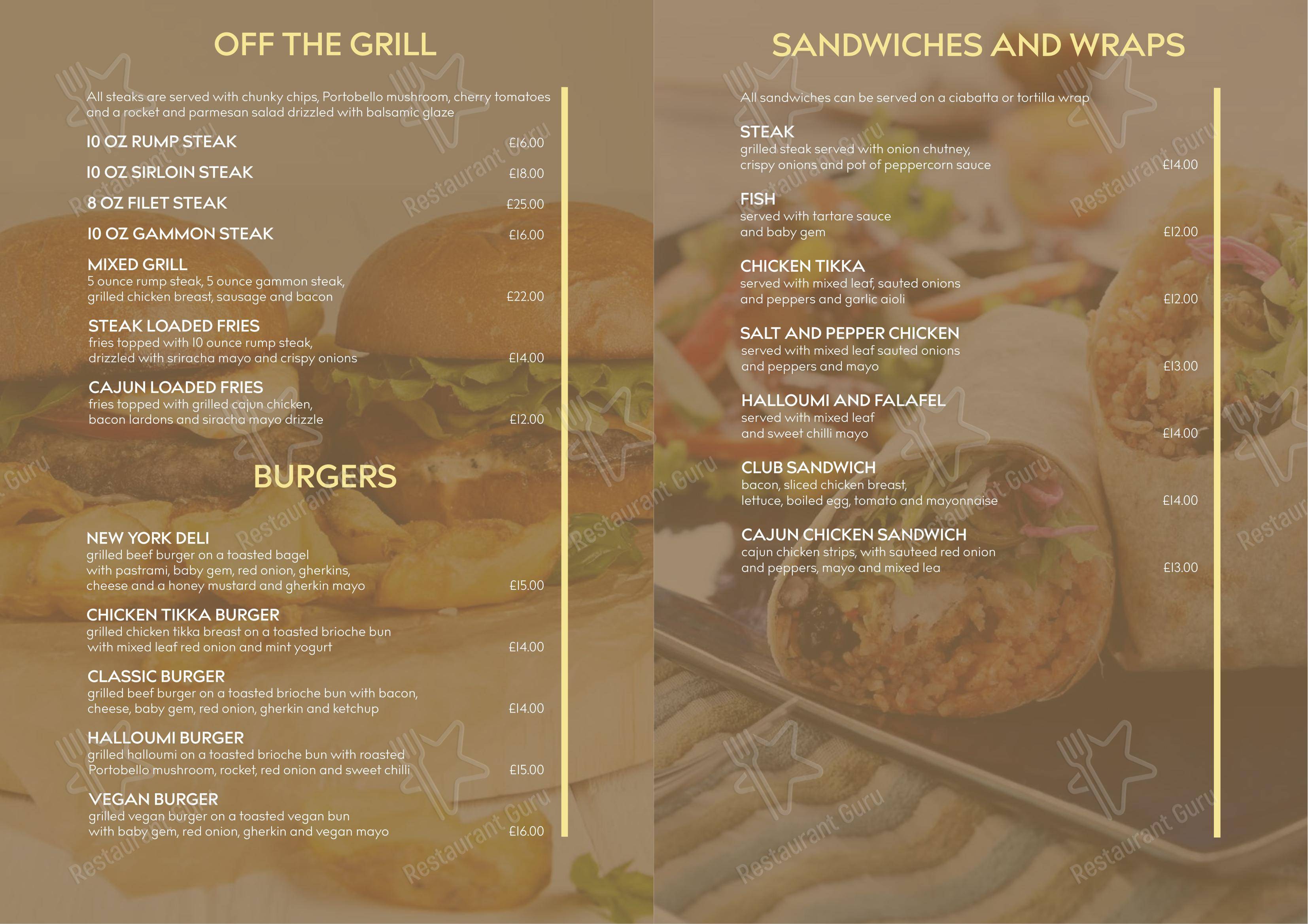 Menu at Broadoak Hotel, Ashton pub & bar, Ashton-under-Lyne