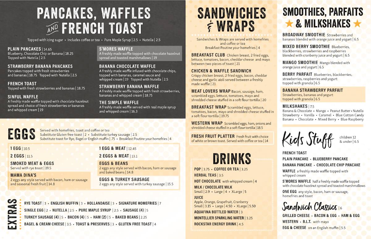 Menu at Broadway Bar & Grill Orleans, Ottawa, Orléans Blvd