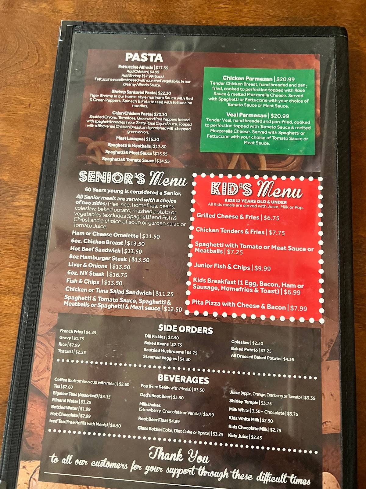 Menu at Broadway Diner restaurant, Hamilton