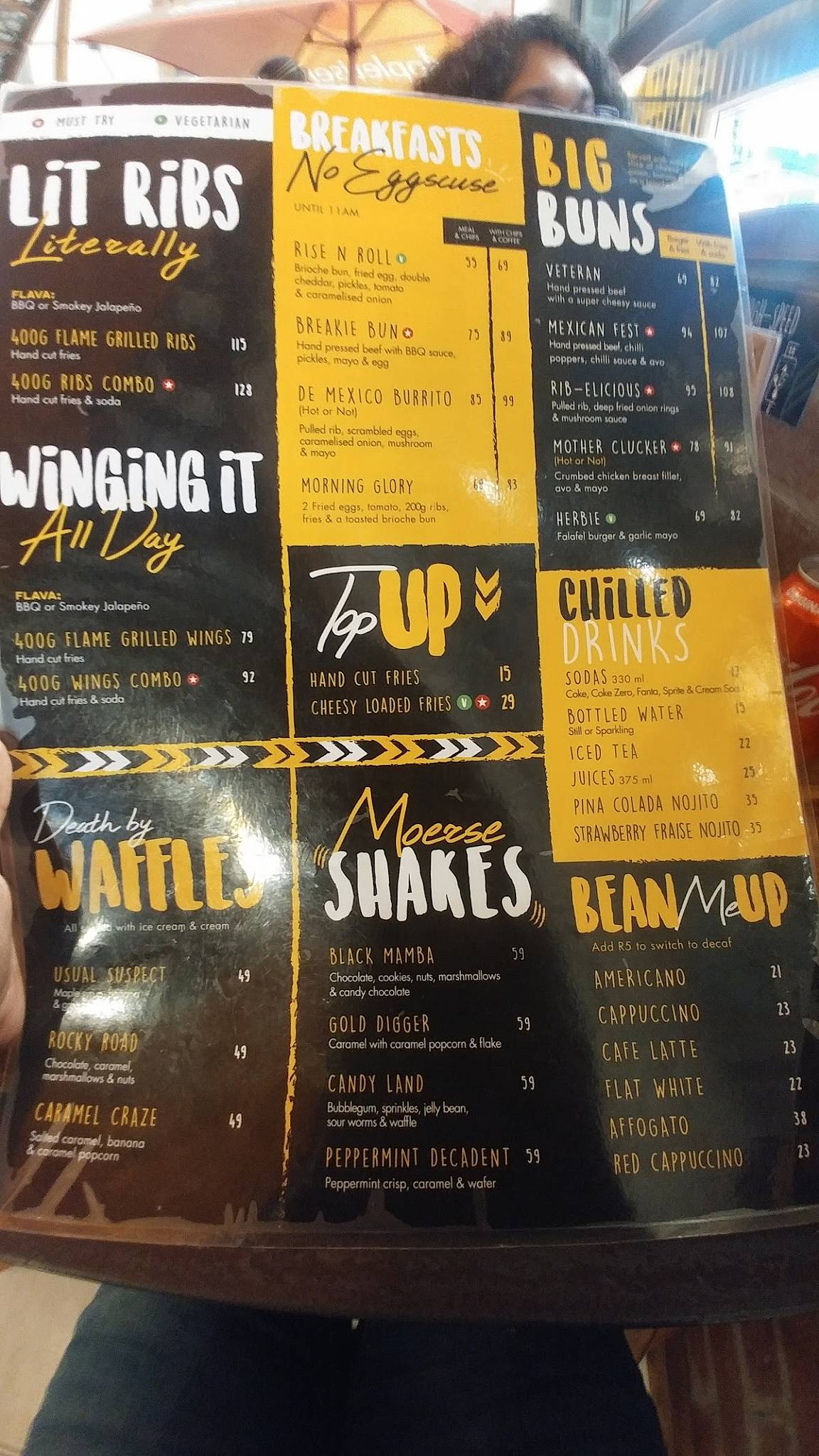 Menu at Brocka restaurant, Cape Town, 100 Century Blvd