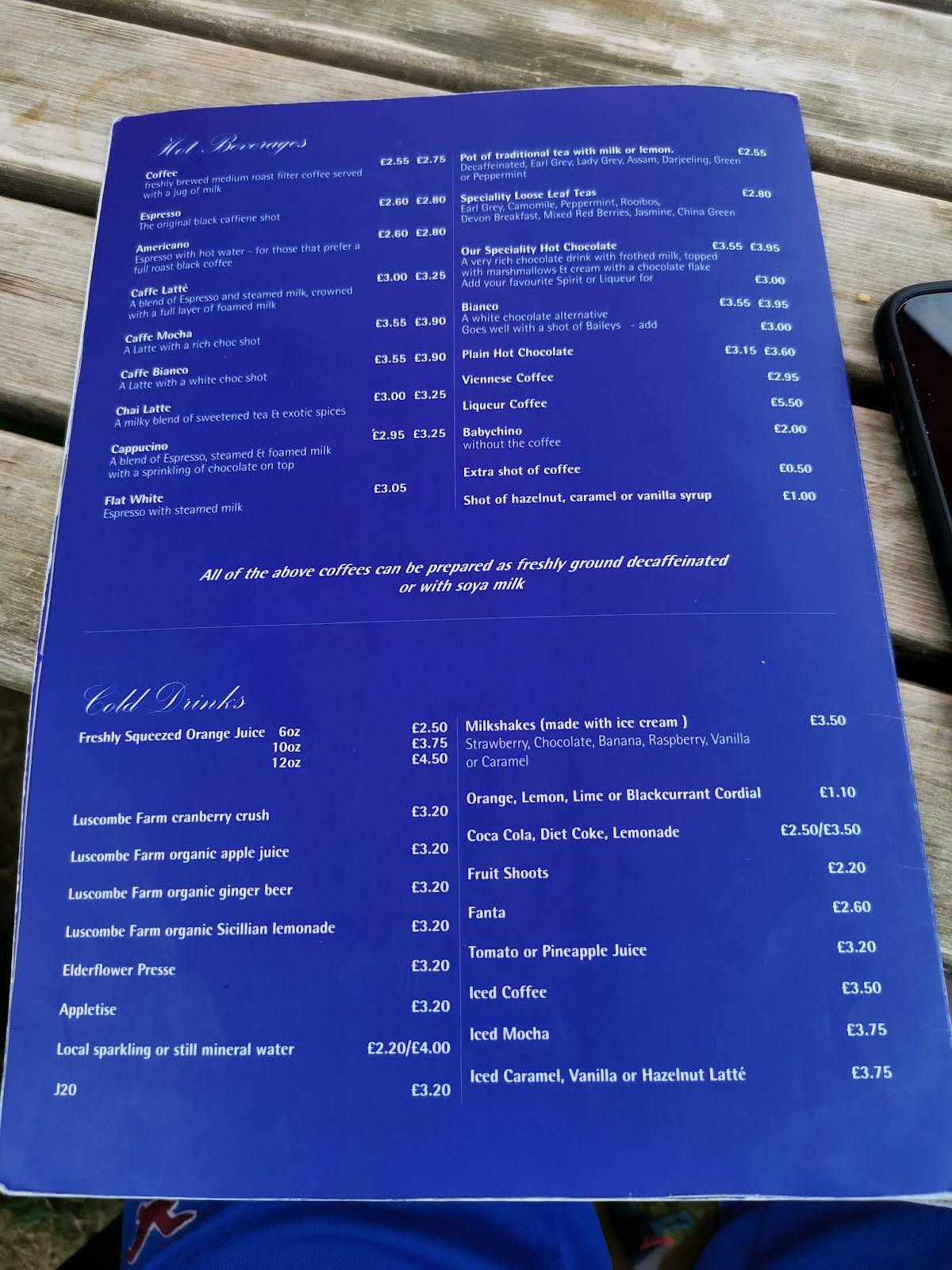 Menu at Brookside Café & Restaurant, Bovey Tracey