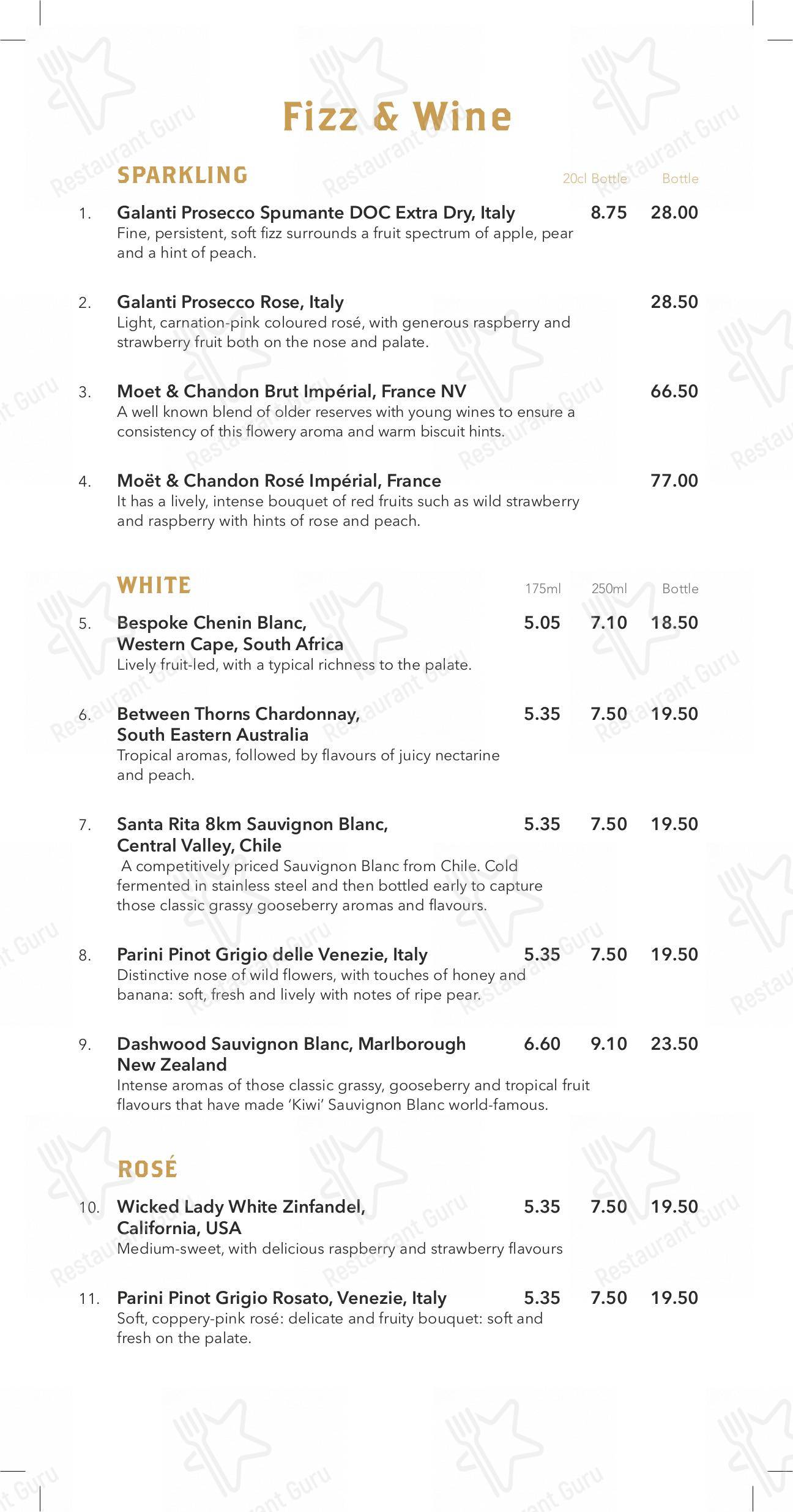 Menu at The Wharf Inn Bugbrooke pub & bar, Northampton, Cornhill Lane