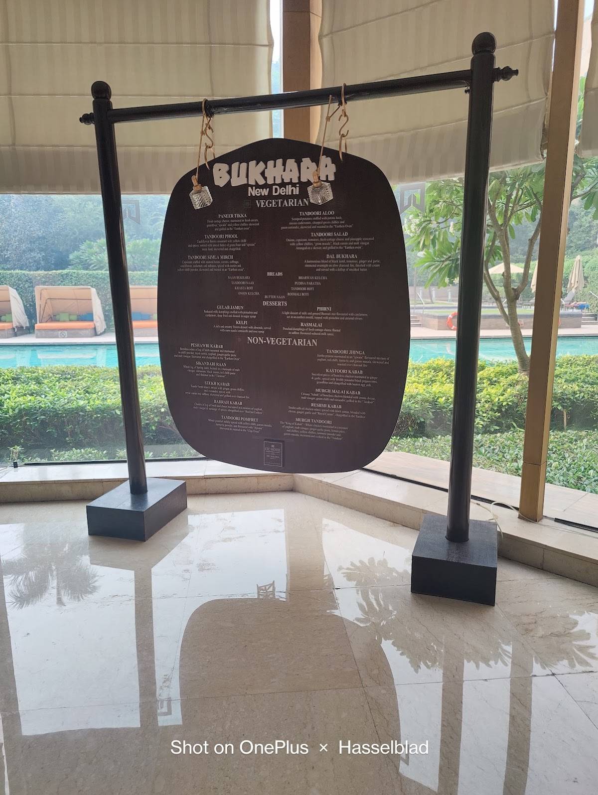 Menu at Bukhara, New Delhi, ITC MAURYA