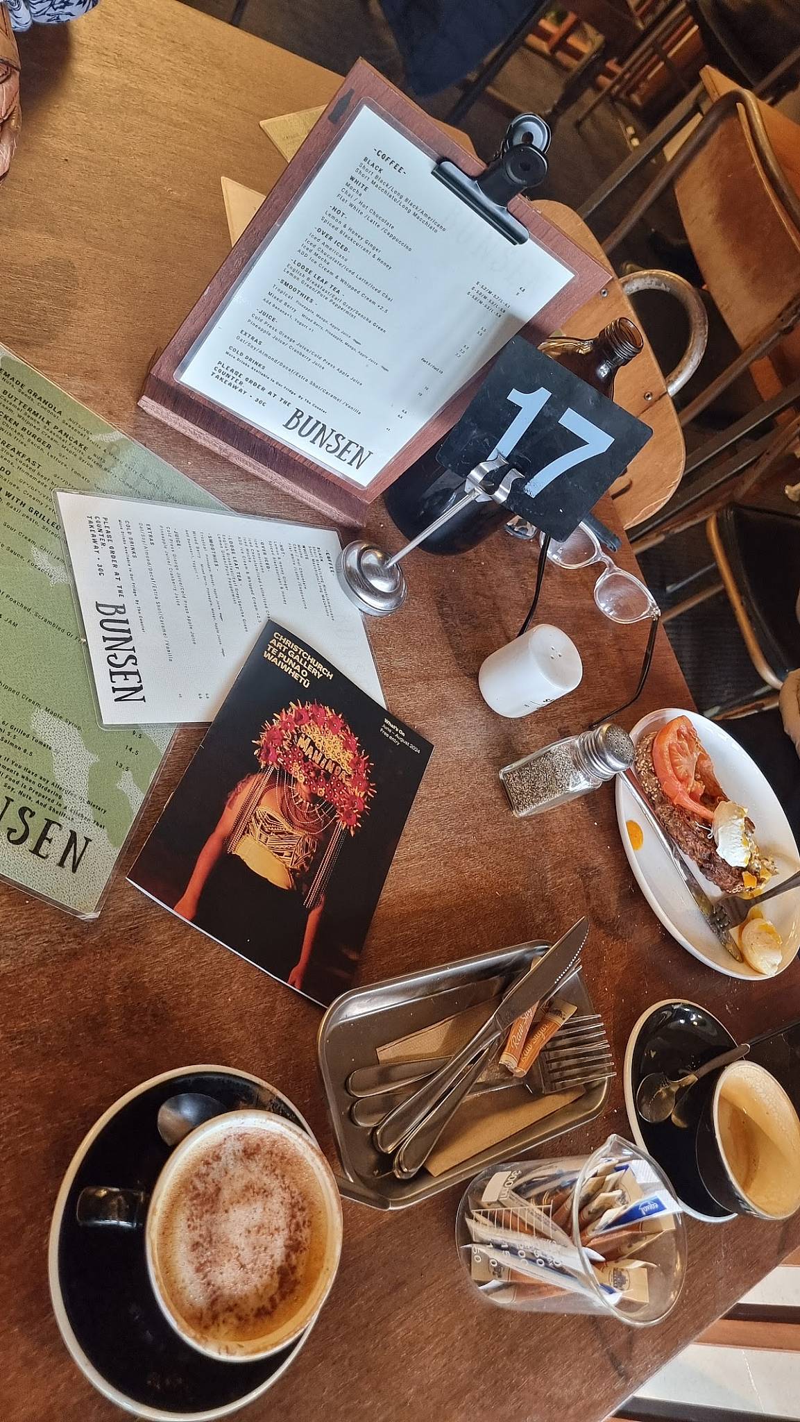 Menu at Bunsen cafe, Christchurch