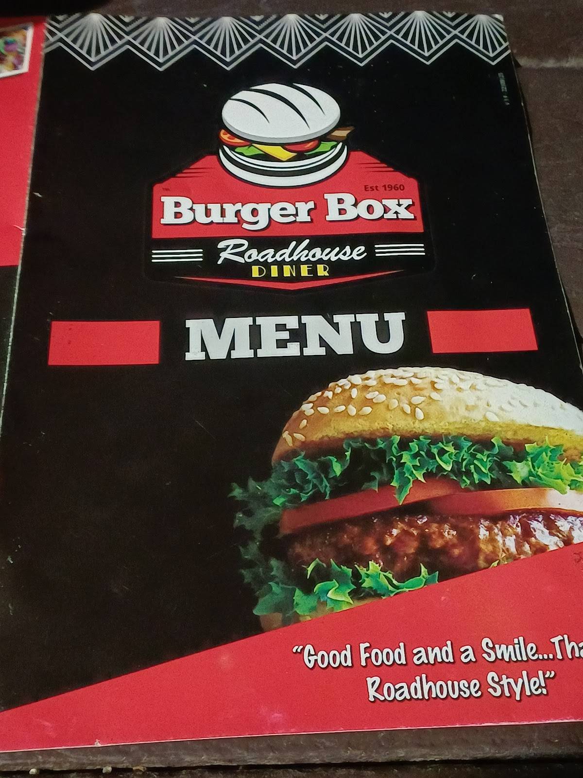Menu at Burger Box Roadhouse Centurion restaurant, Centurion