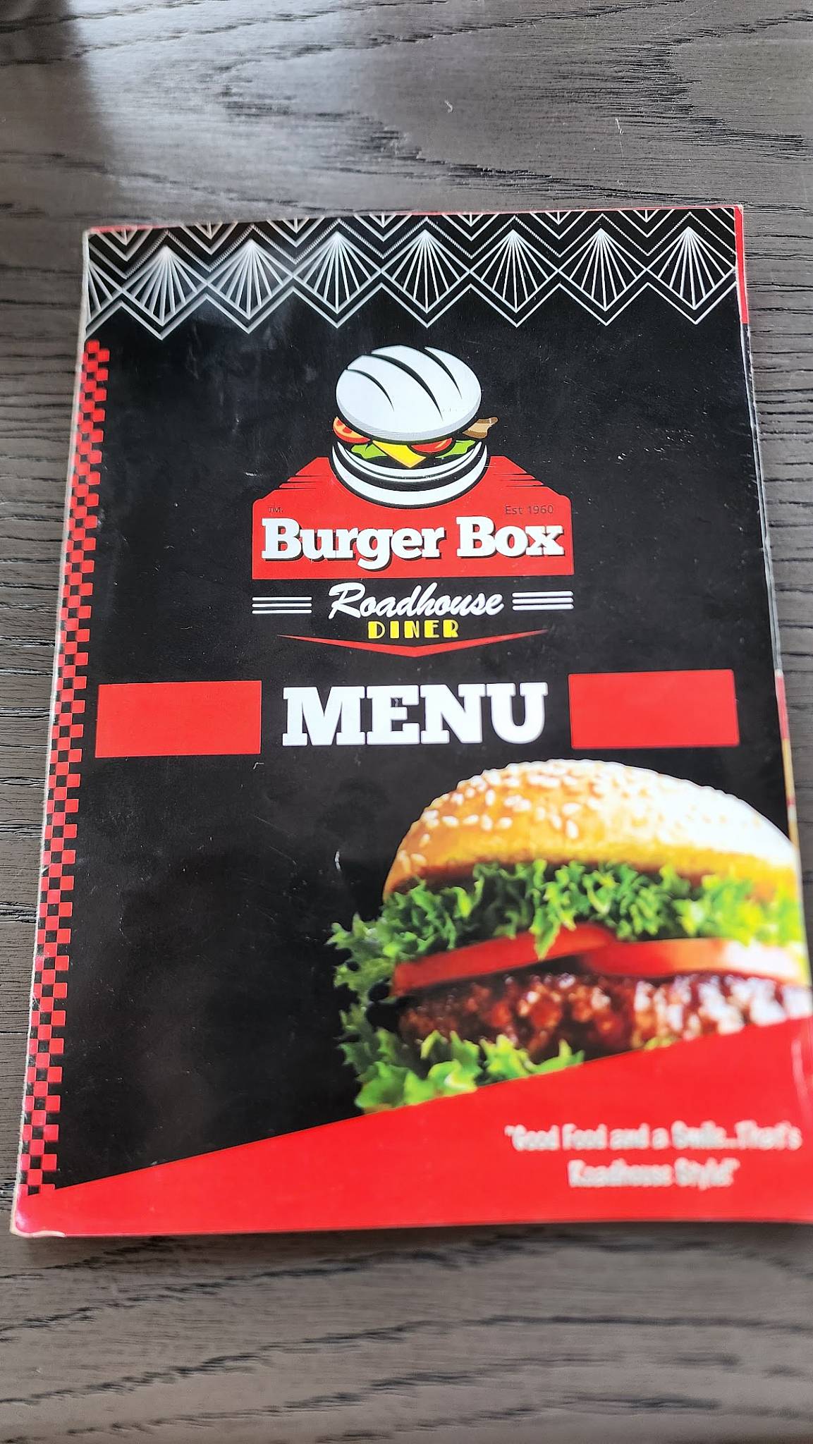 Menu at Burger Box Roadhouse and Drive-thru Montana restaurant, Pretoria