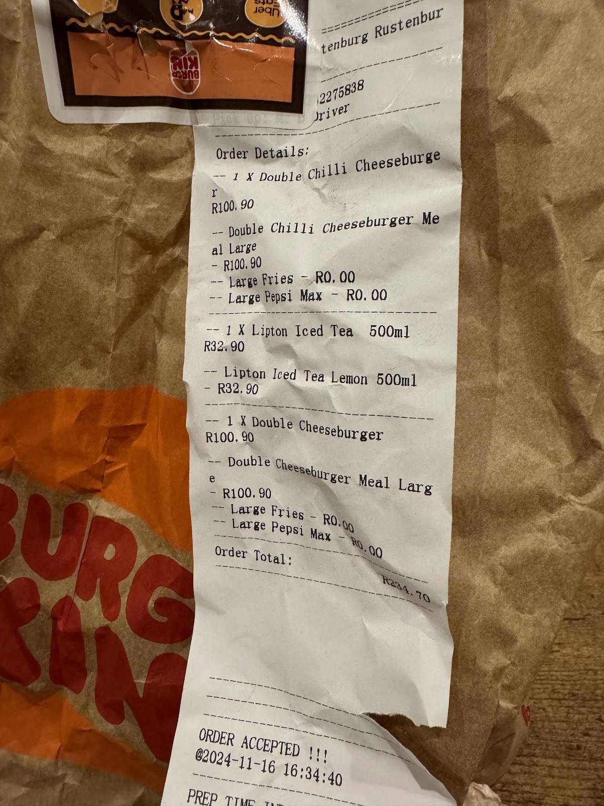 Menu at Burger King Rustenburg Drive-Thru (Halaal) restaurant, Rustenburg