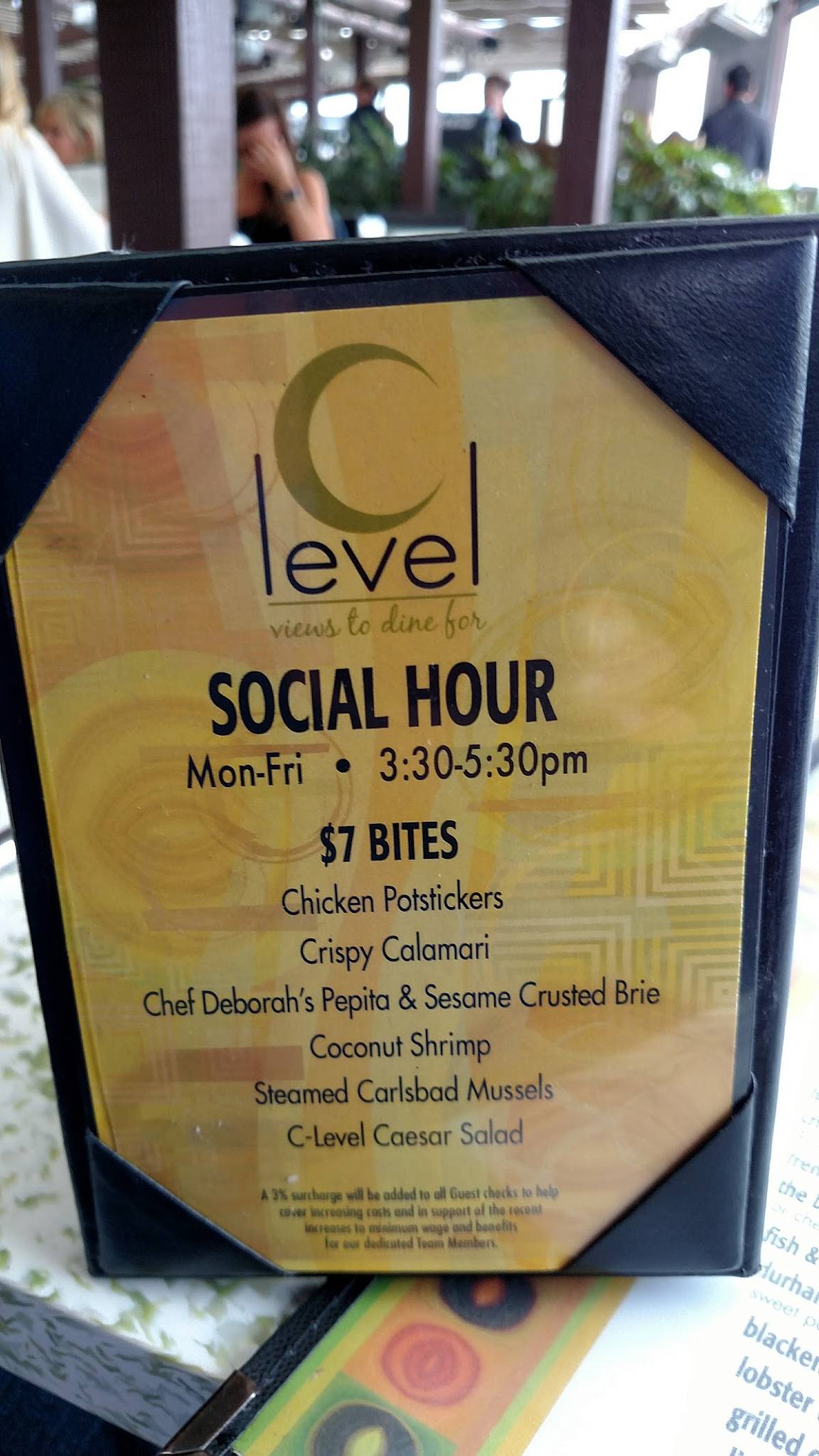 Menu at C Level Lounge steakhouse, San Diego, 880 Harbor Island Dr