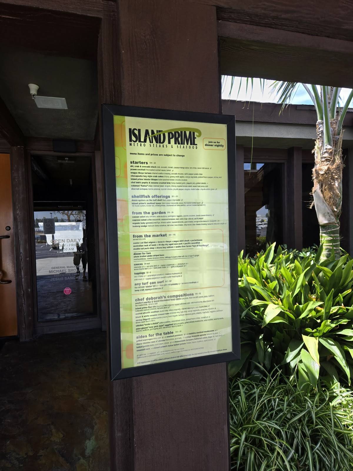 Menu at C Level Lounge steakhouse, San Diego, 880 Harbor Island Dr