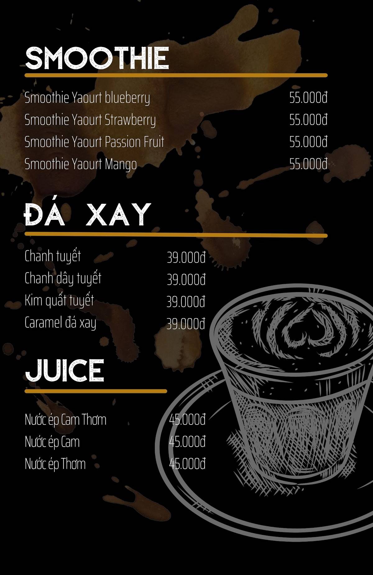 Menu at CAO Coffee Cafe Sân Vườn Phong Cách Xưa, Ho Chi Minh City
