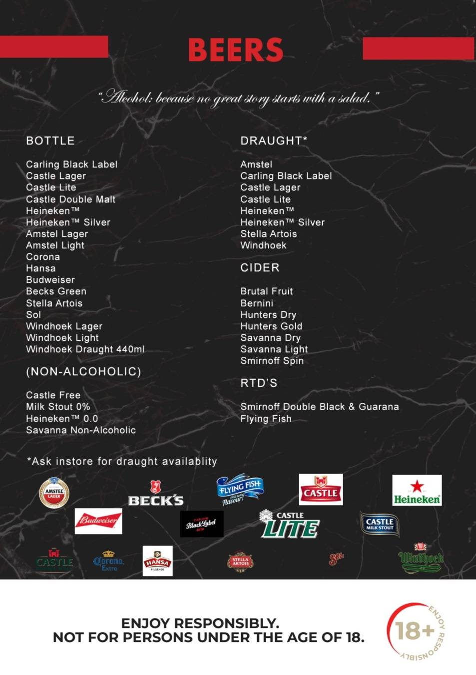 Menu at CAPPELLO BOKSBURG restaurant, Boksburg