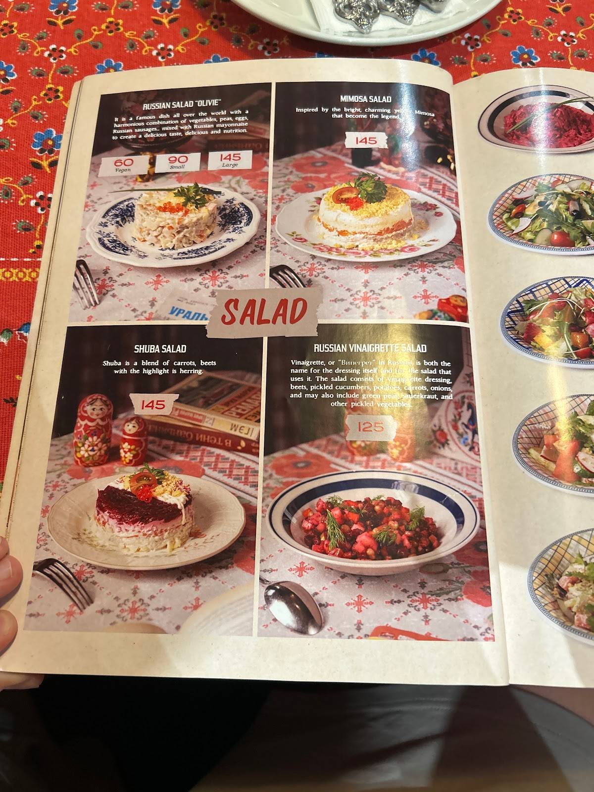 Menu at CCCP Saigon Restaurant, Ho Chi Minh City