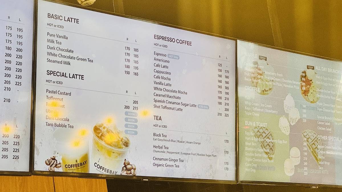 Menu at COFFEE BAY Mactan cafe, Lapu-Lapu City