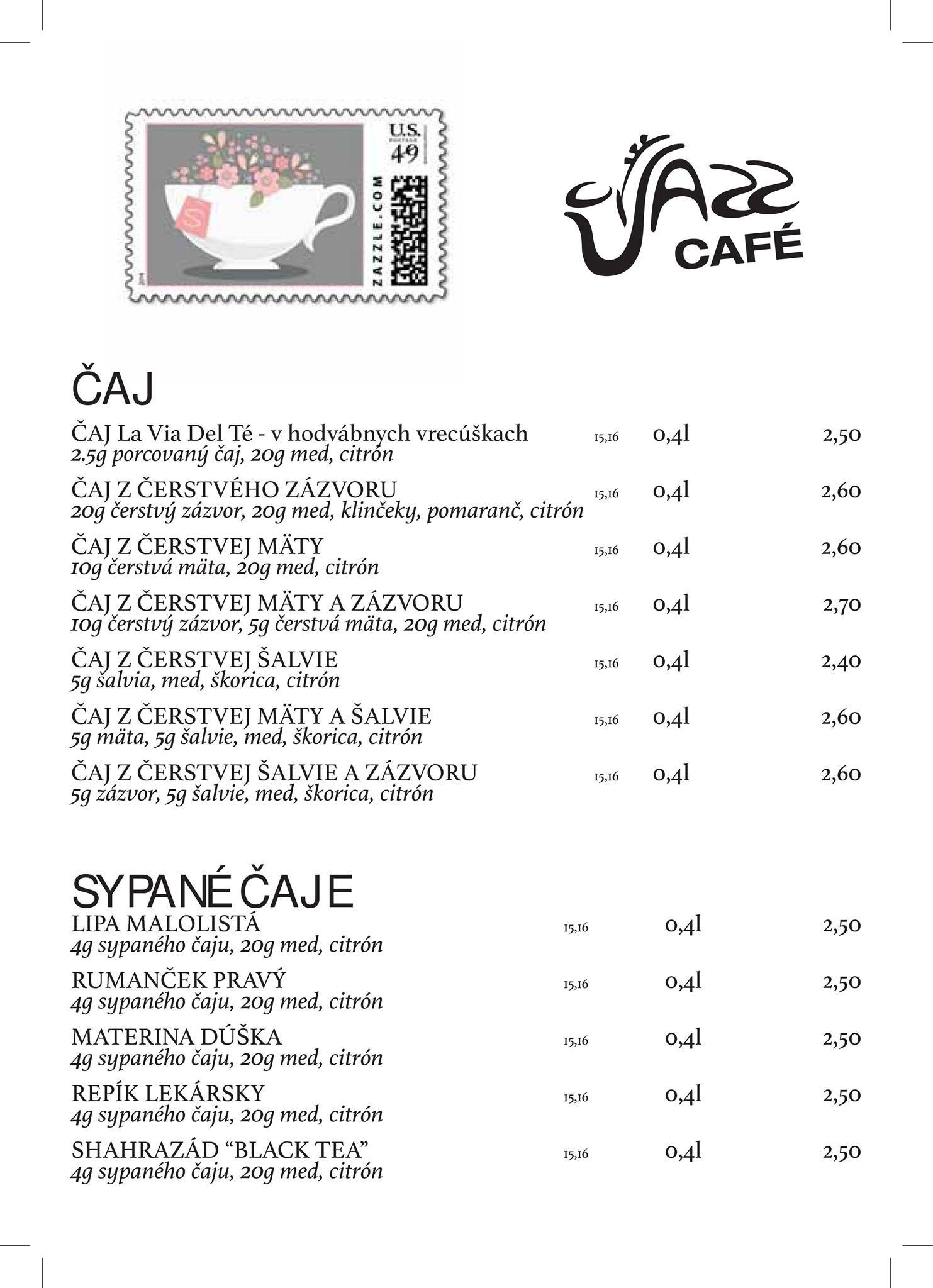 Speisekarte von CROSS CAFÉ Optima cafe, Košice