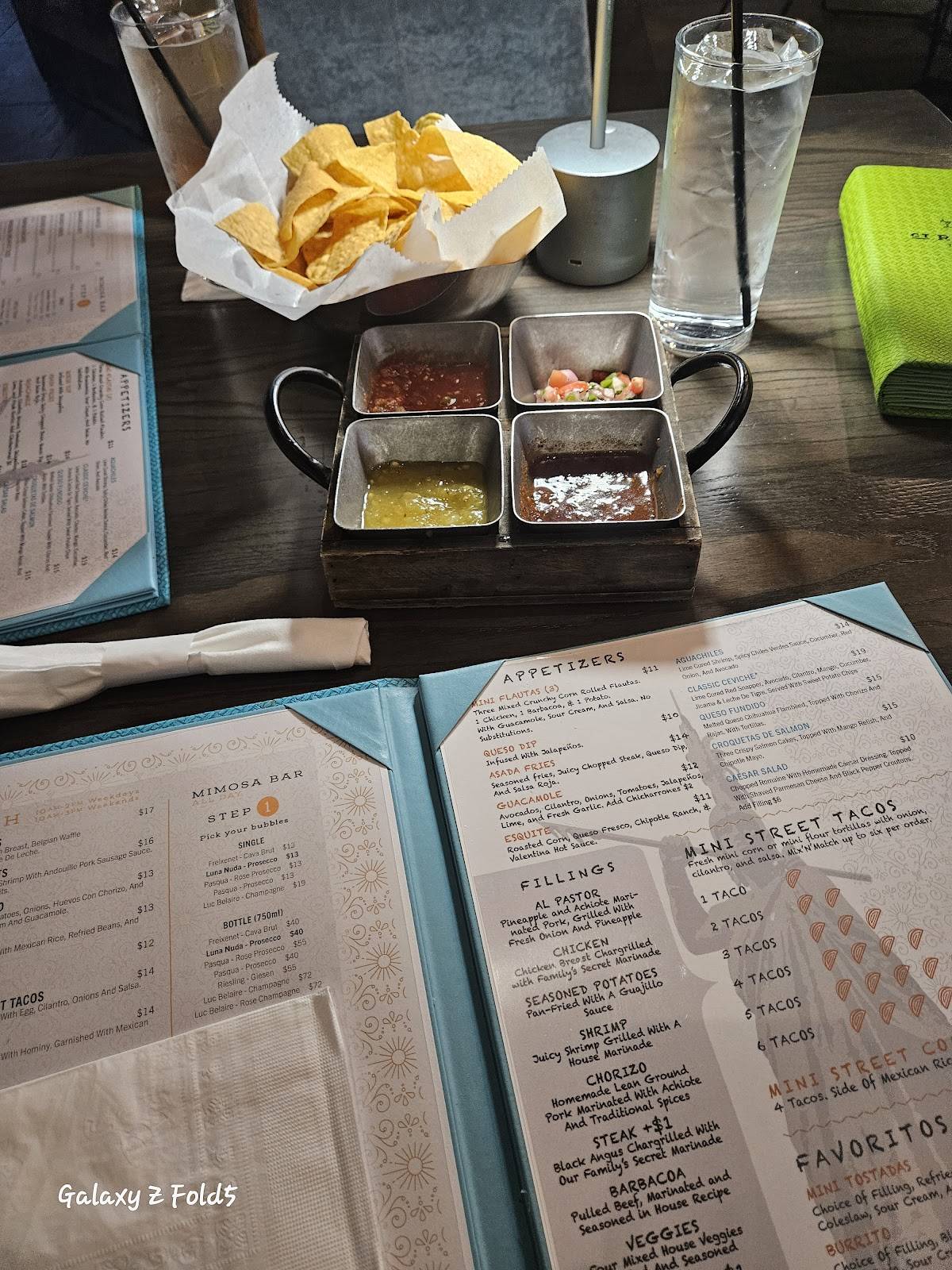 Menu at CT Reforma Taqueria restaurant, Atlanta