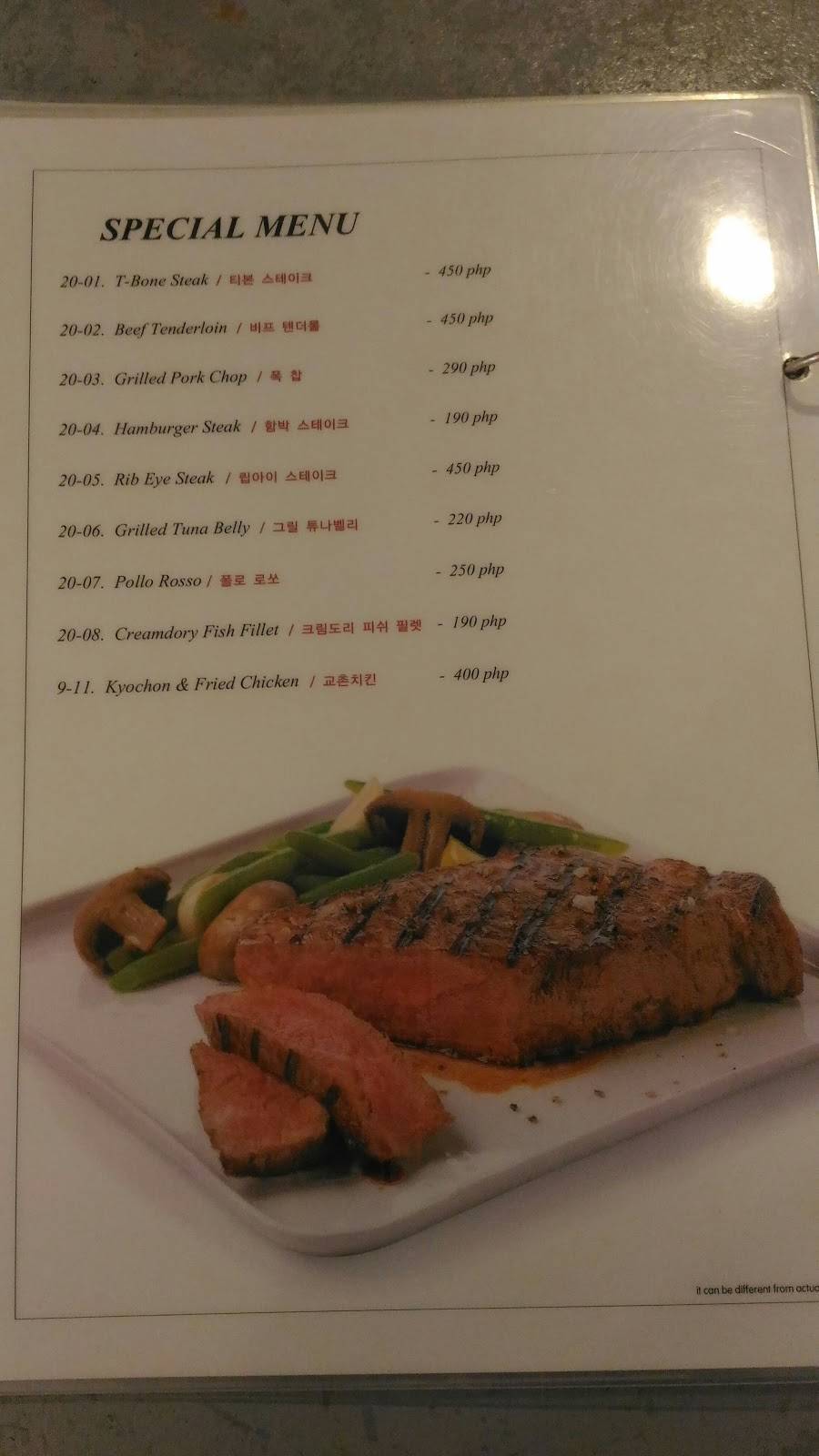 Menu at Cafe 52, Davao City