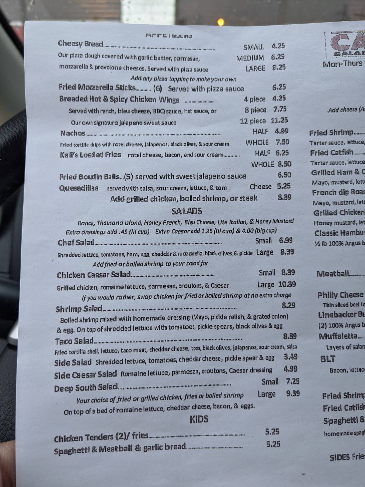 Menu at Café 94 Pizza -N- More restaurant, Clinton