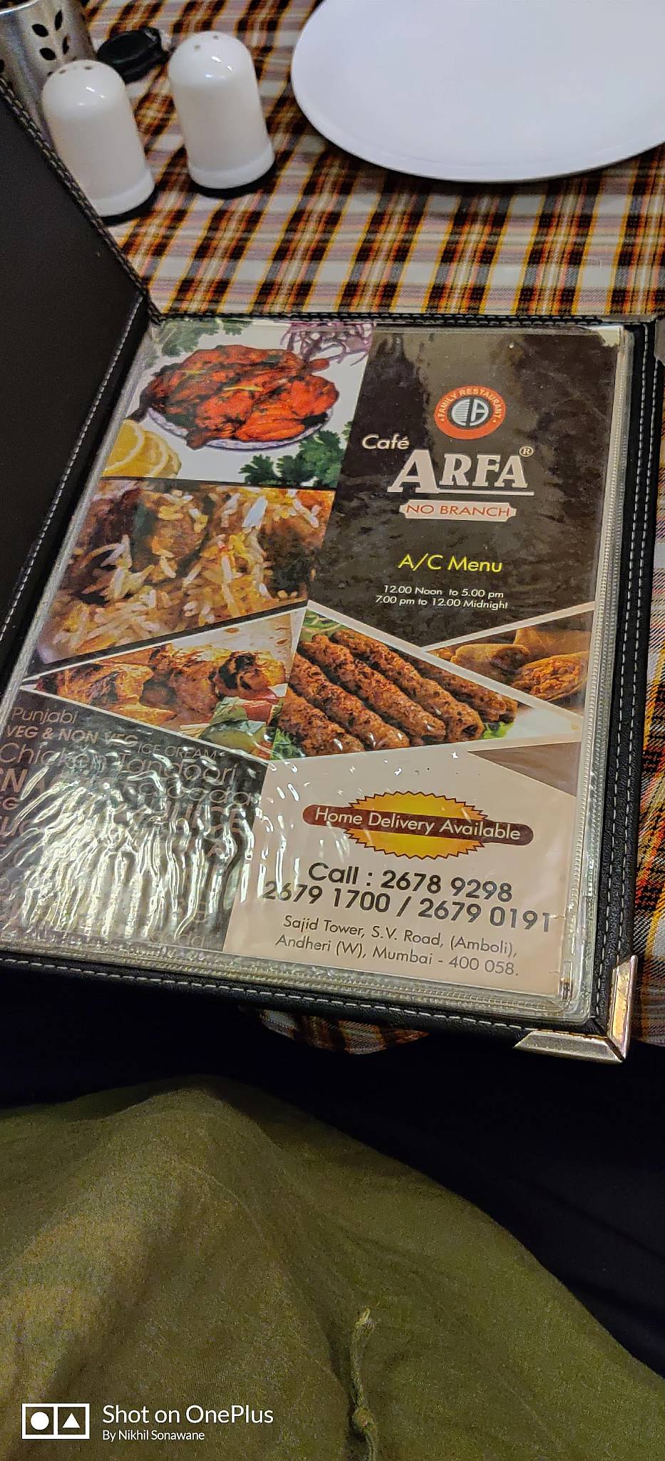 Menu at Cafe Arfa, Mumbai, SHOP NO 1