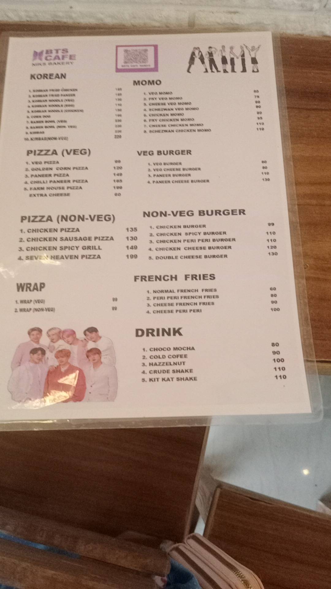 Menu at BTS CAFE,RANCHI, Ranchi