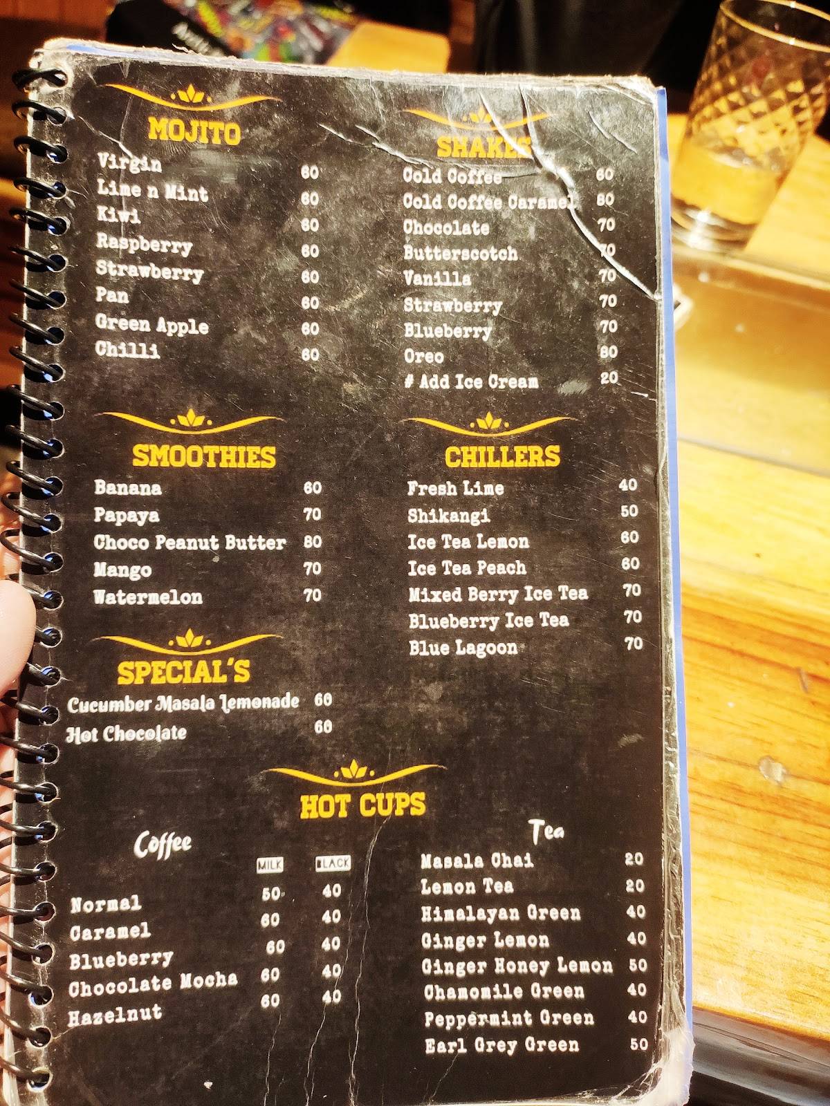 Menu at Cafe Baithak, Almora