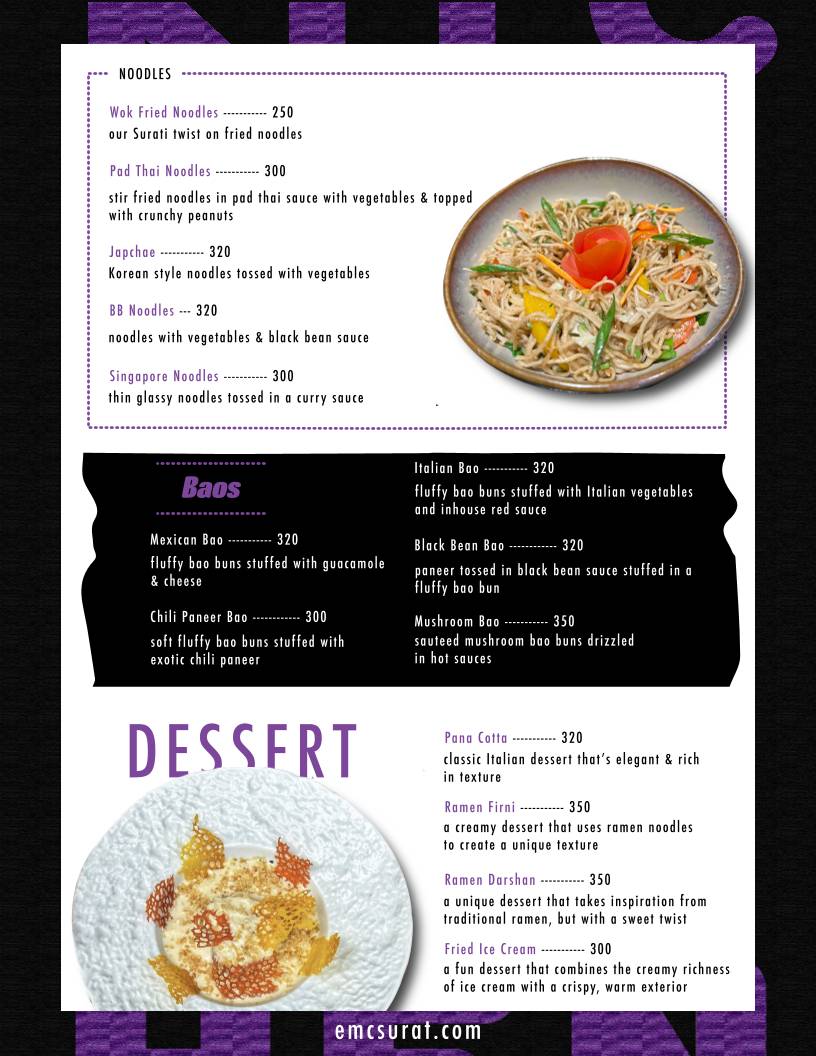 Menu at Cafe EMC Kitchen Surat, Surat