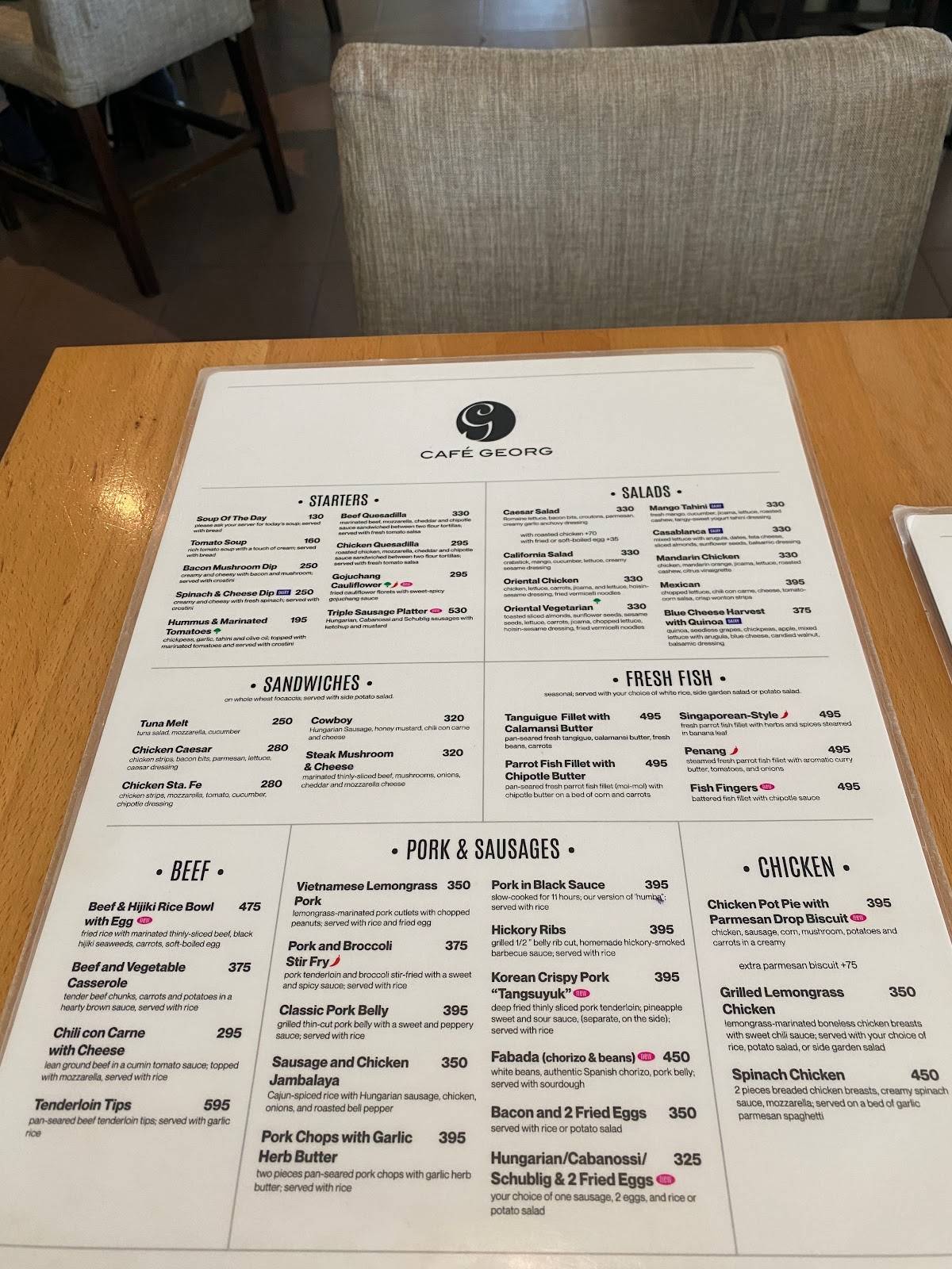 Menu at Cafe Georg, Cebu City, Ground Floor MLD Building
