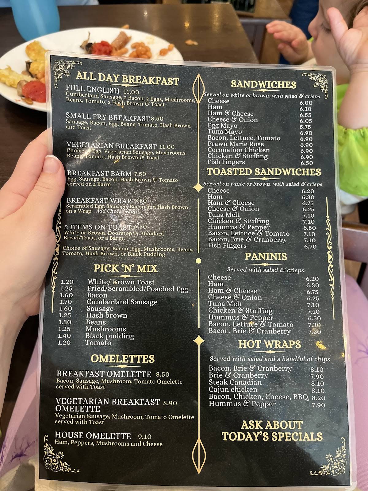 Menu at Caffè Dolce cafe, Southport, 409 Lord St