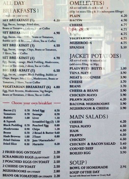 Menu at Caterham Cafe & Bistro, Caterham