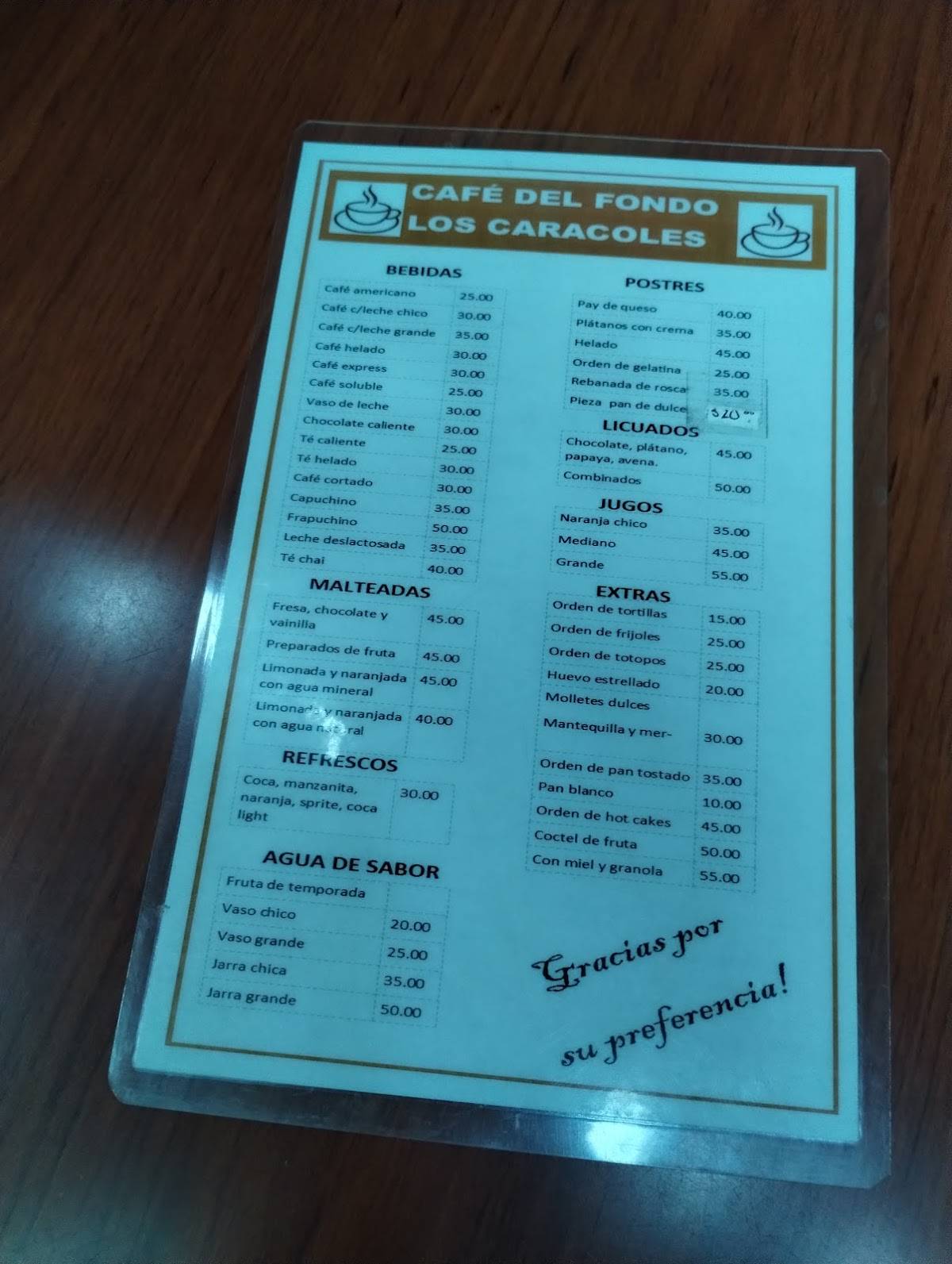 Carta de Café Del Fondo, Santiago de Querétaro, Calle José María Pino ...