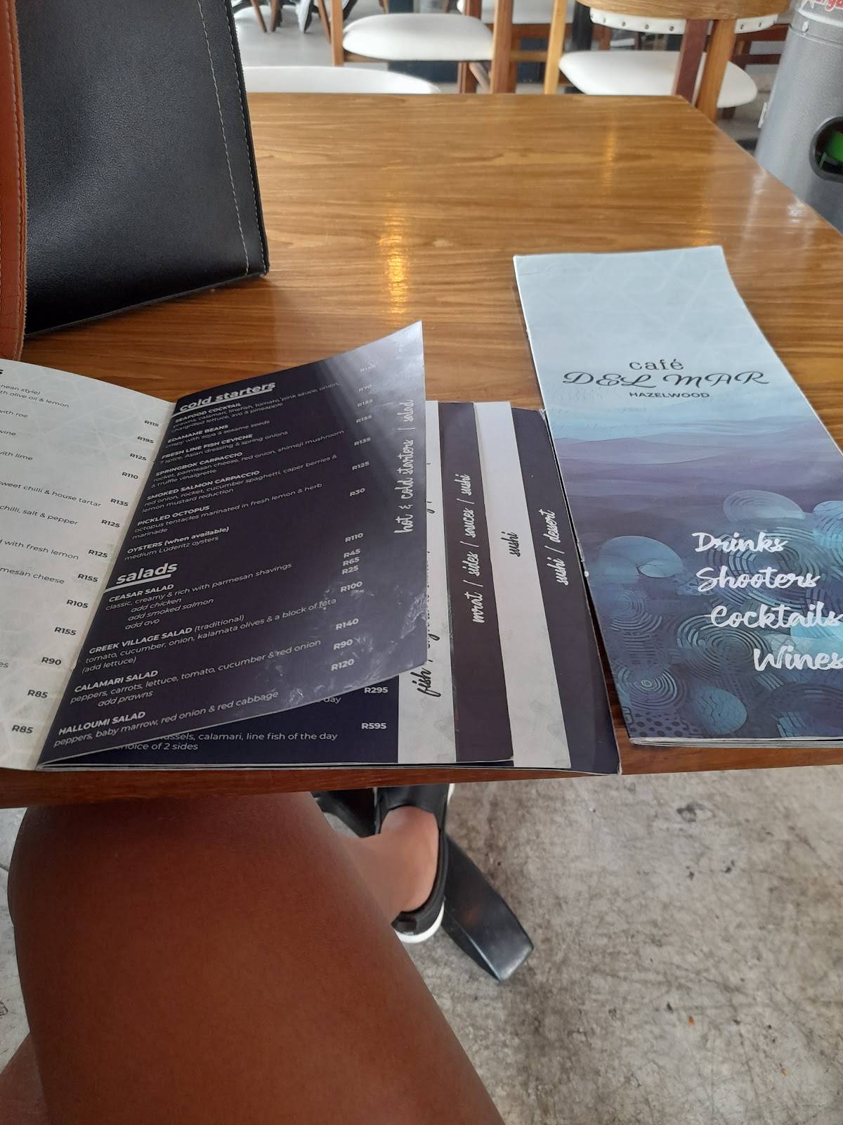 Menu at Cafe Del Mar Hazelwood, Pretoria