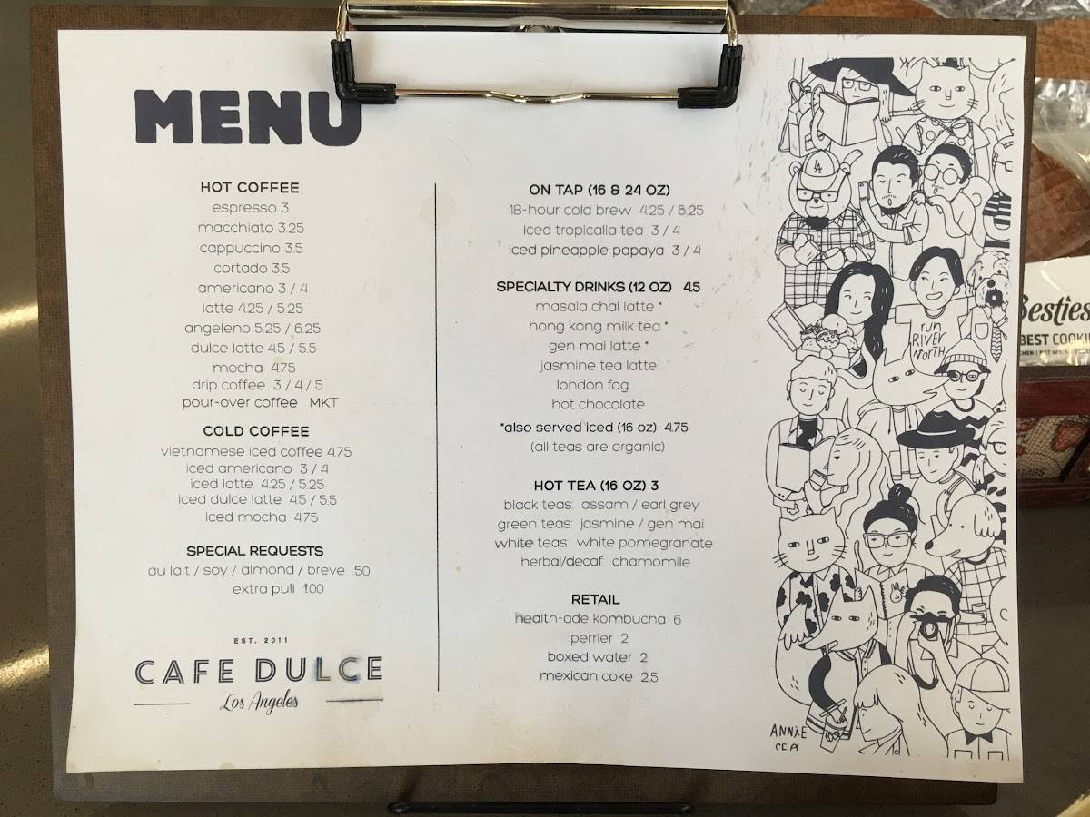 Menu at Cafe Dulce, Los Angeles, 777 S Alameda St #150