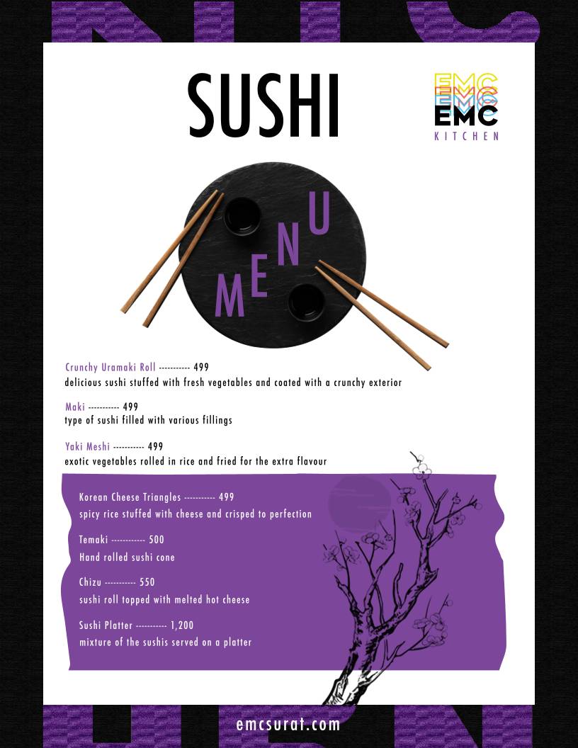 Menu at Cafe EMC Kitchen Surat, Surat