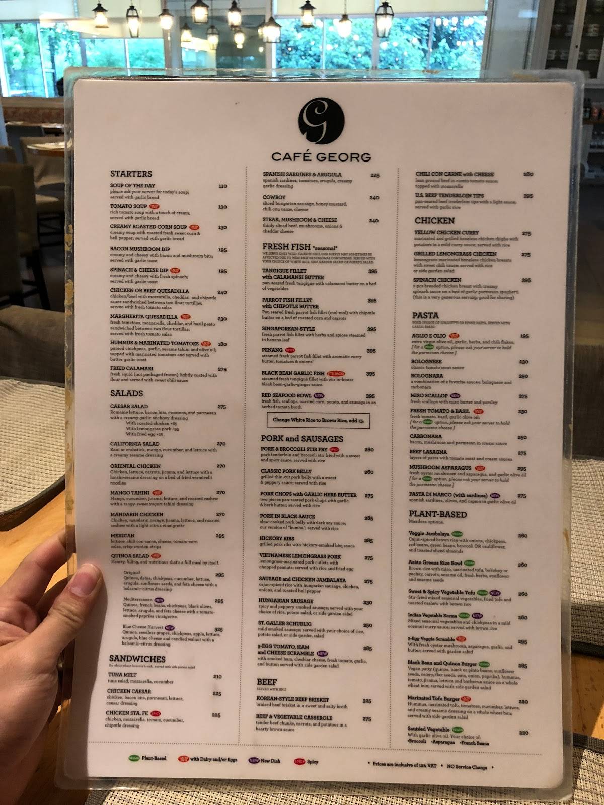 Menu at Cafe Georg, Cebu City, Ground Floor MLD Building