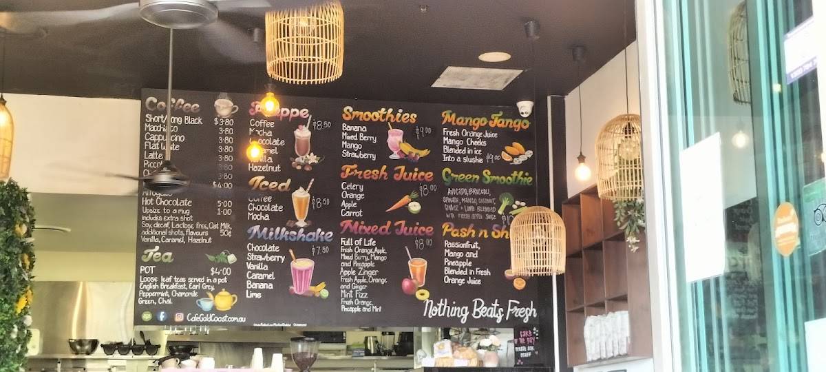 Menu at Cafe Gold Coast, Labrador, Unit 12/300 Marine Parade