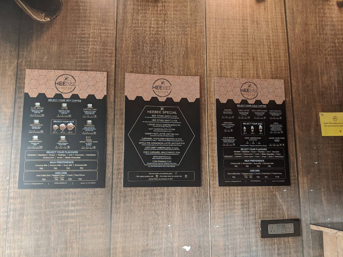 Menu at HeeBee Coffee, Ludhiana, B XIX 353/14 Doctor Hira Singh Road ...