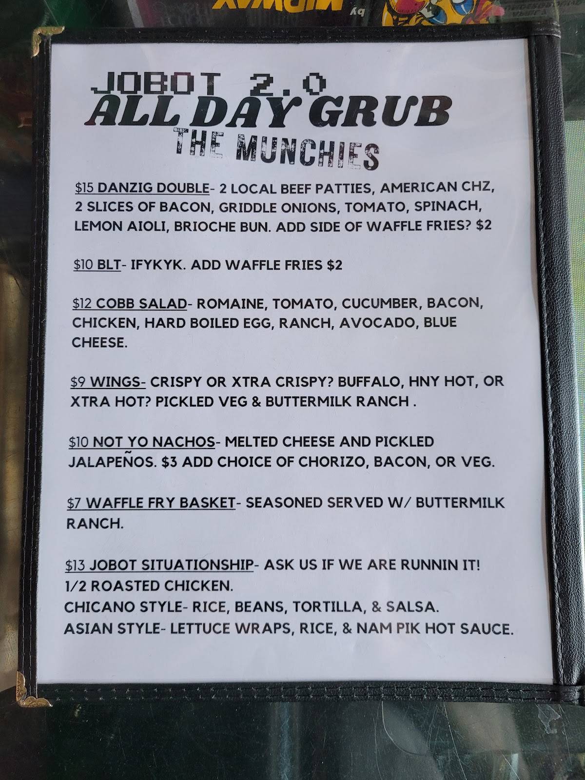 Menu at Jobot Coffee, Breakfast and Pizzeria, Phoenix, 333 E Roosevelt St