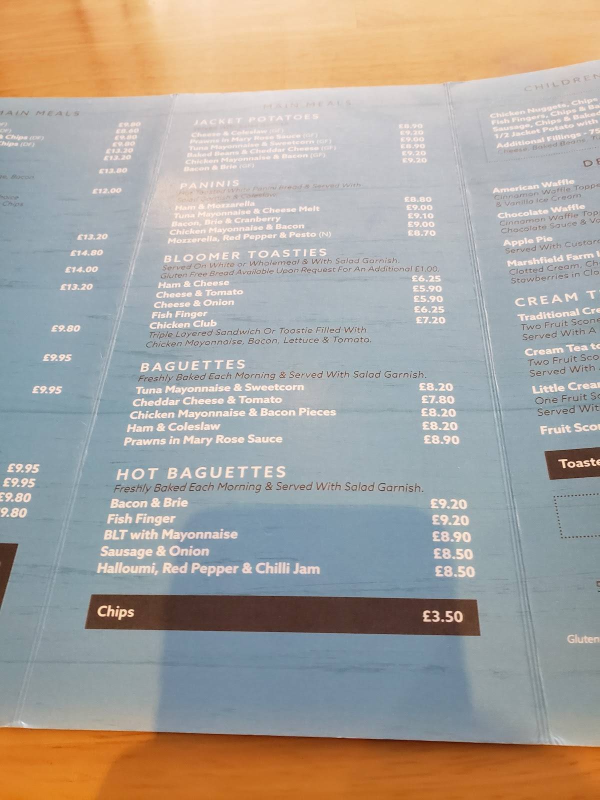 Menu at Kelly's Kitchen cafe, Christchurch