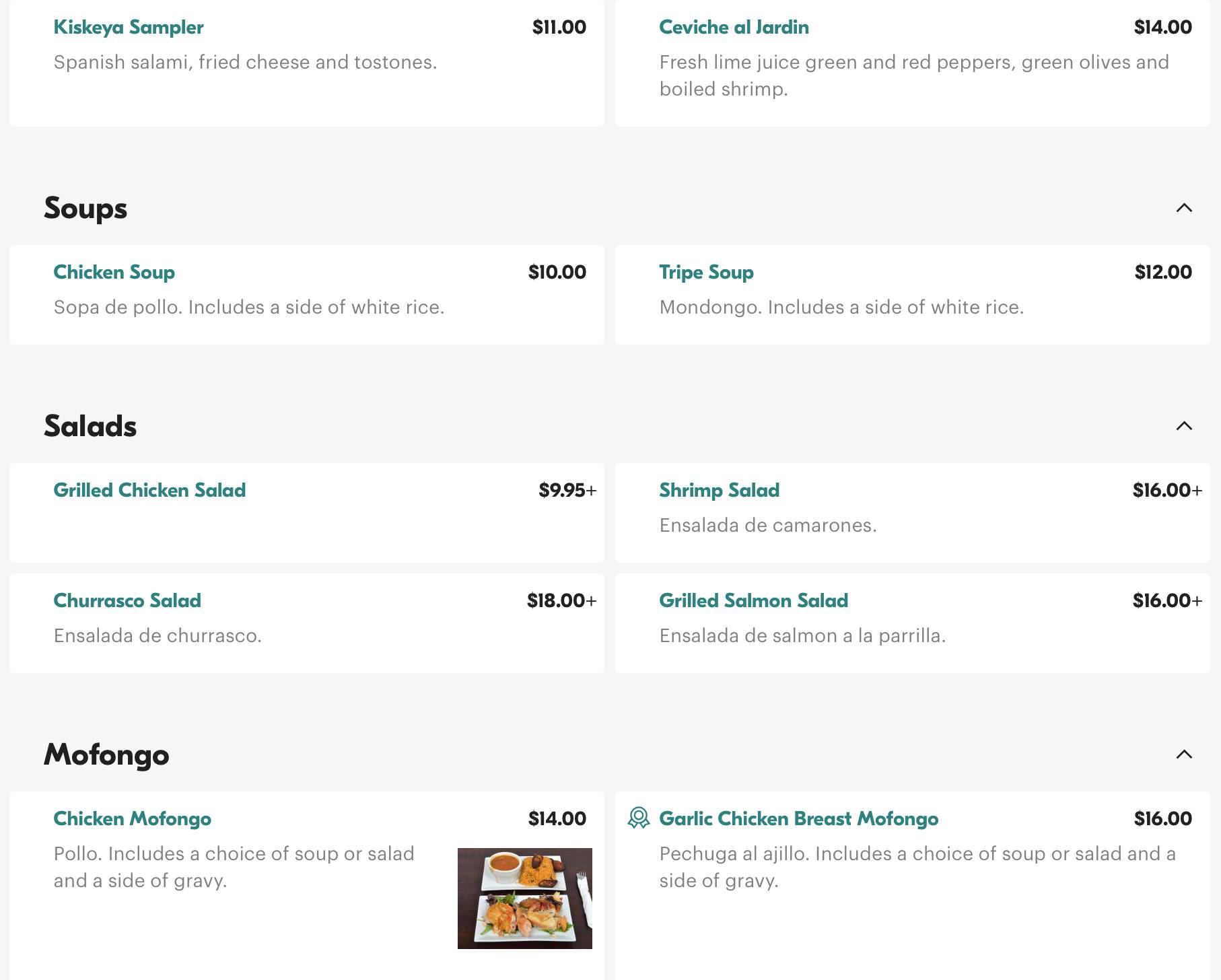 Menu at Cafe Kiskeya, New Hyde Park, Union Tpke