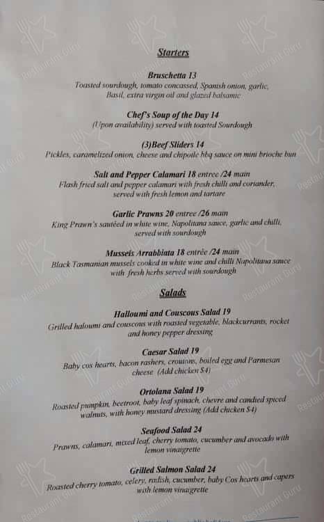 Menu at La Petite Birkenhead cafe, Drummoyne