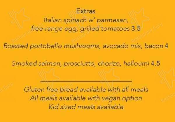 Menu at Laneway Espresso cafe, Dromana