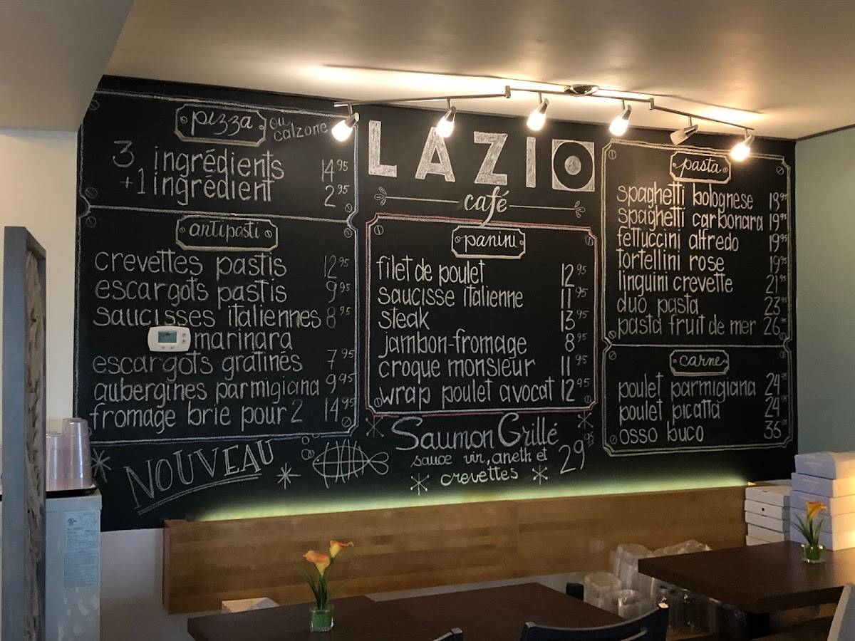 Menu au Café Lazio, La Prairie