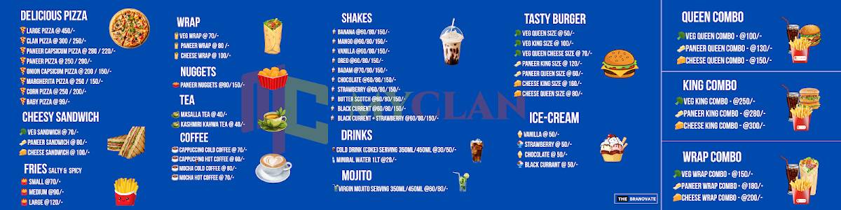Menu at MY CLAN, Karsog, Baral