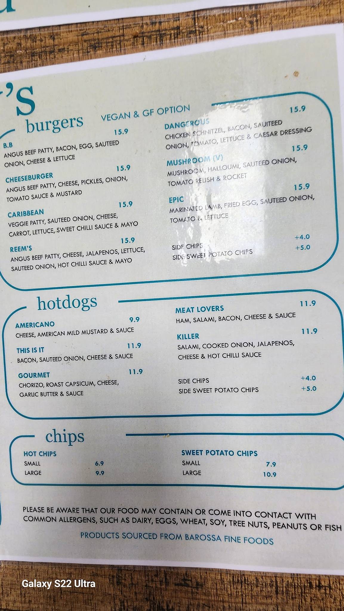 Menu at Nev's Café cafe, Saint Agnes