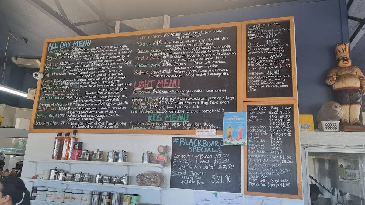 Menu at Cafe Nosh, Napier, 61 Bridge St
