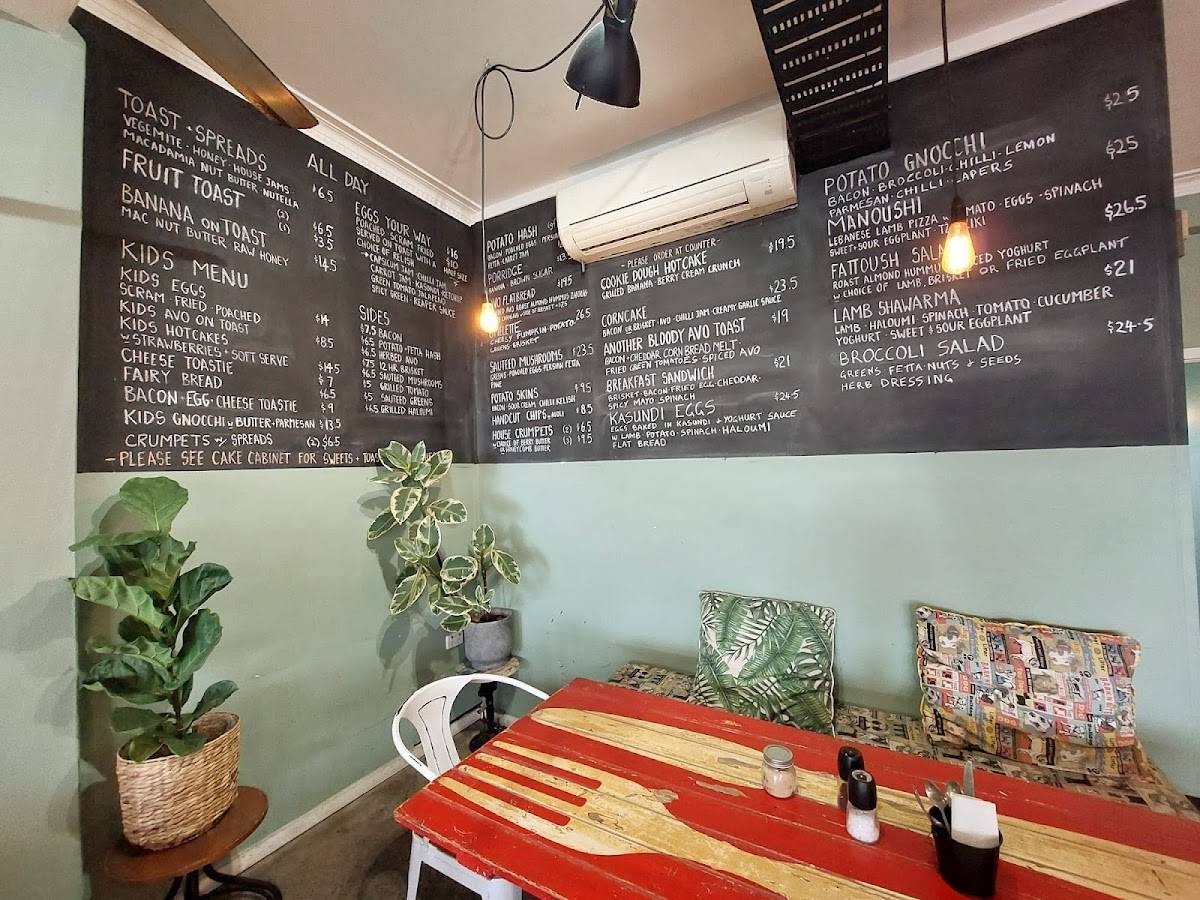Menu at Sarmic Cafe, Morningside