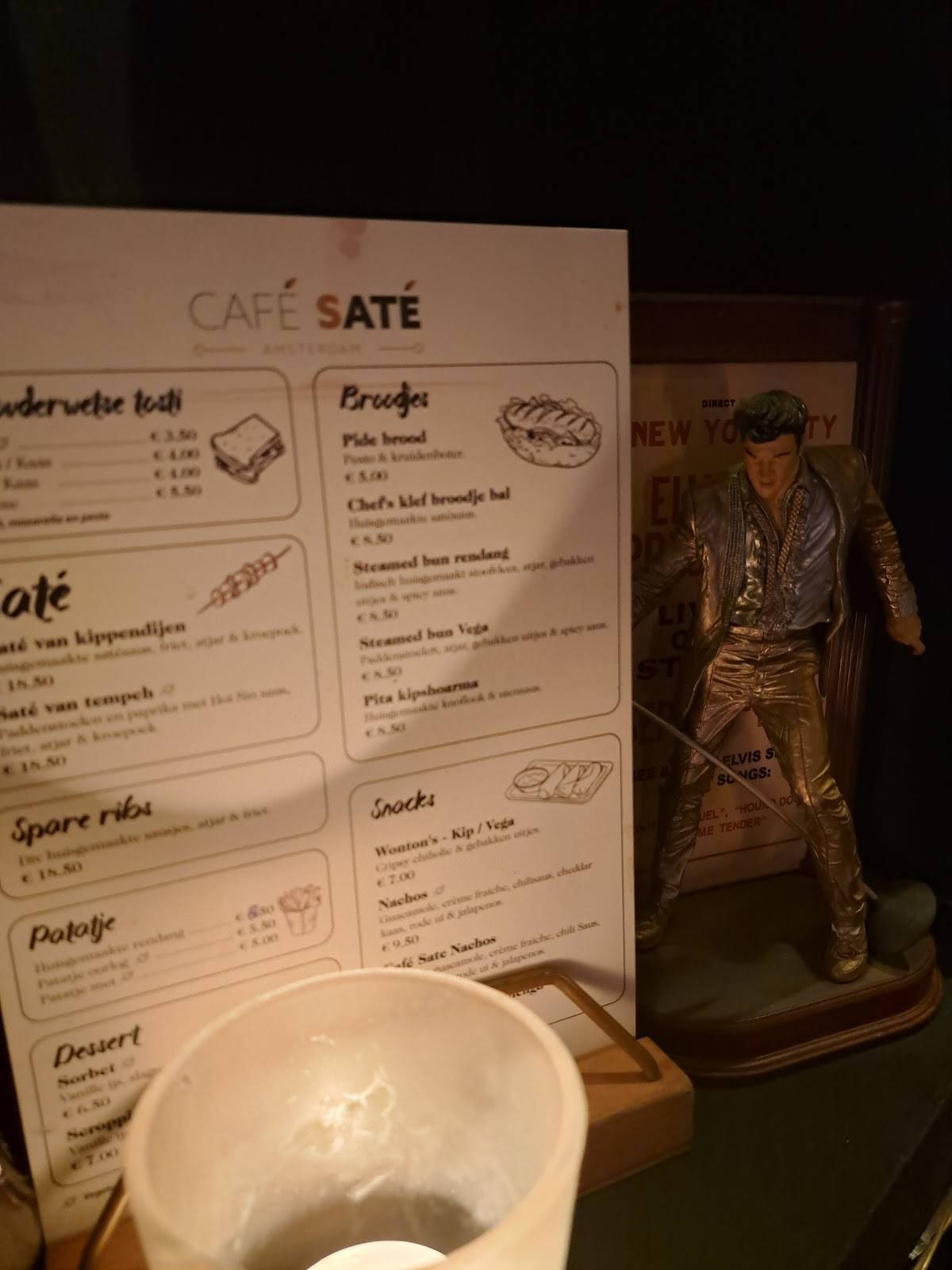 Menu at Café Saté, Amsterdam