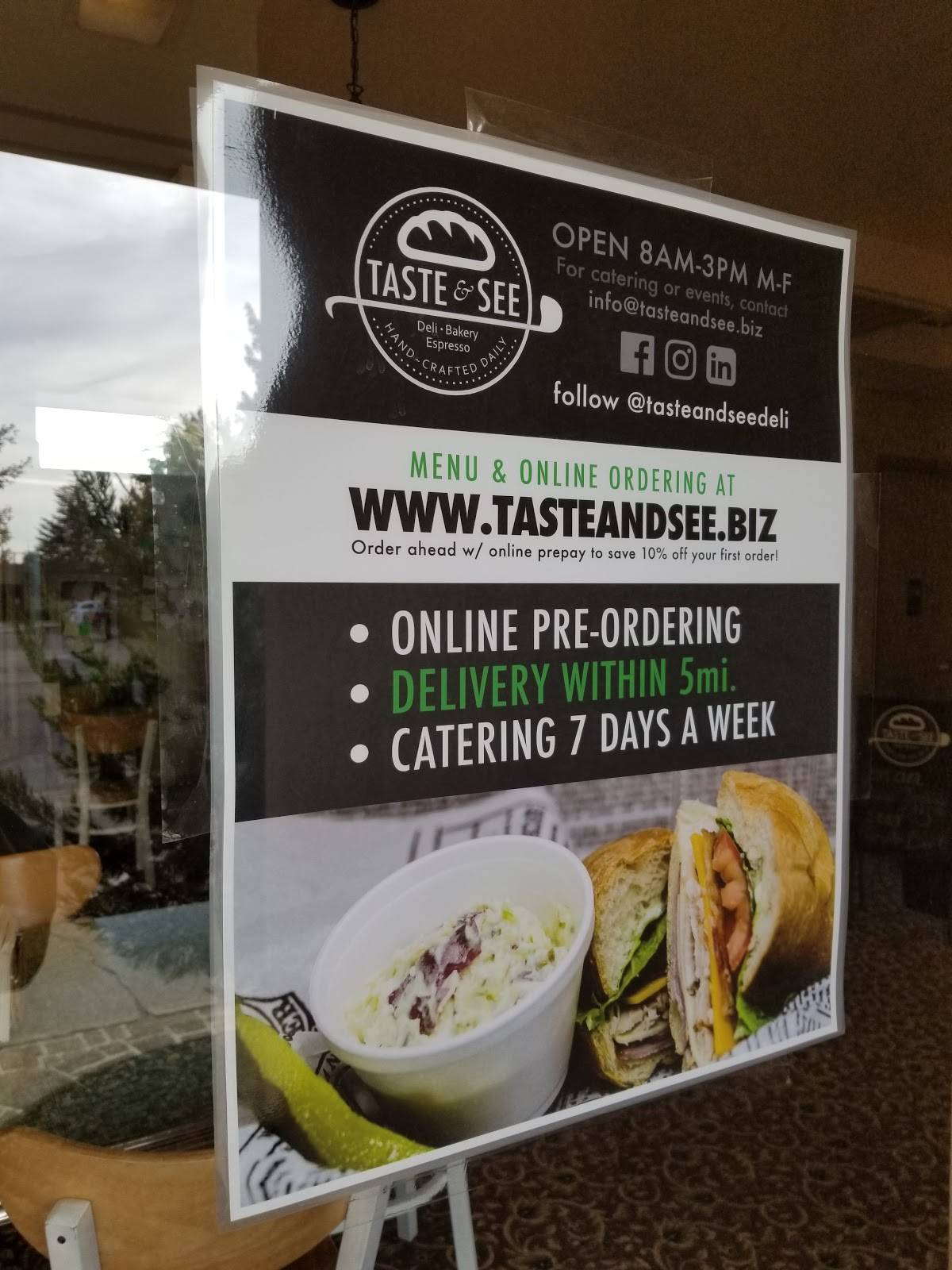 Menu at Taste & See Deli cafe, Yakima