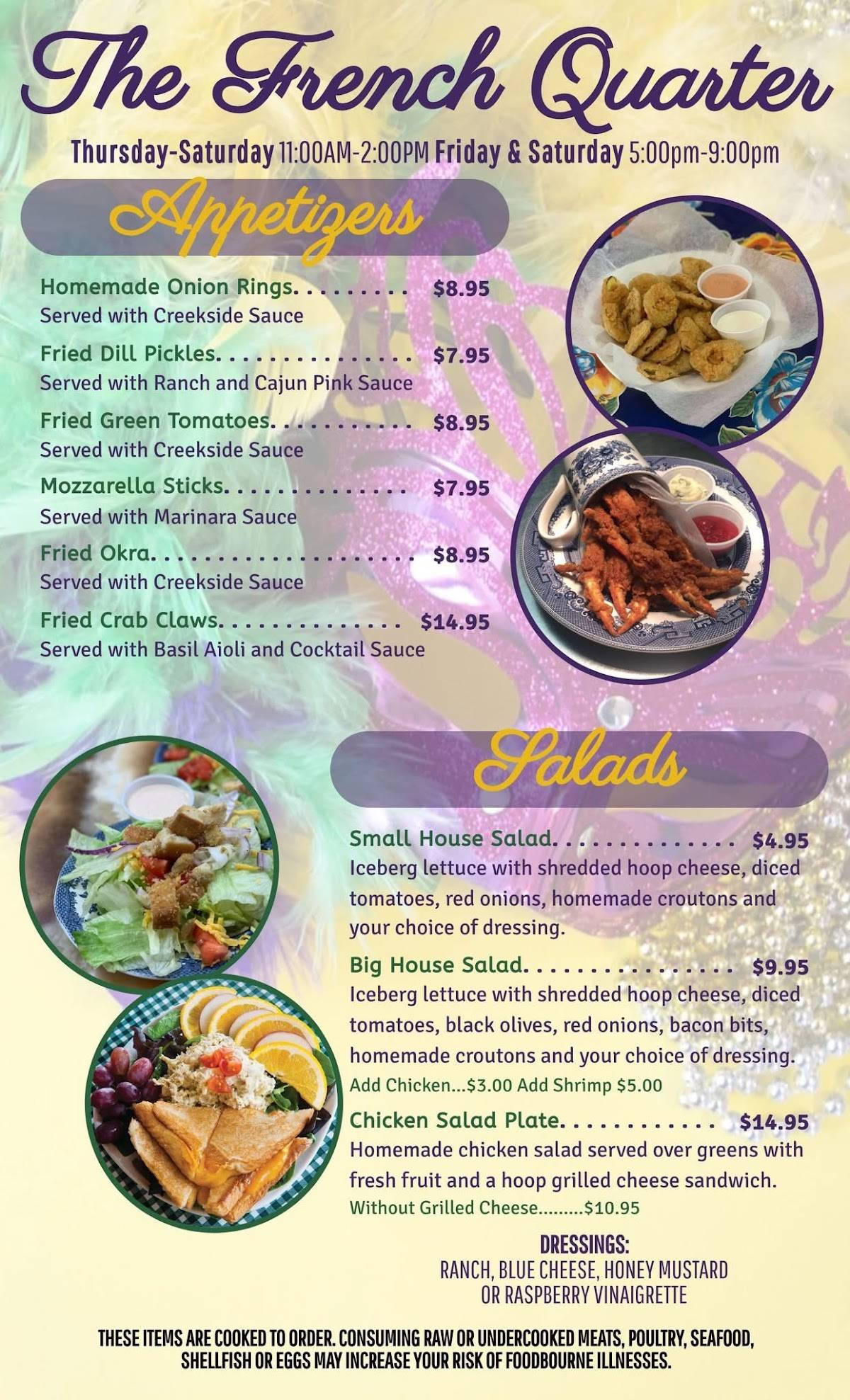Menu at The French Quarter (Coffee Pot Cafe), Enterprise